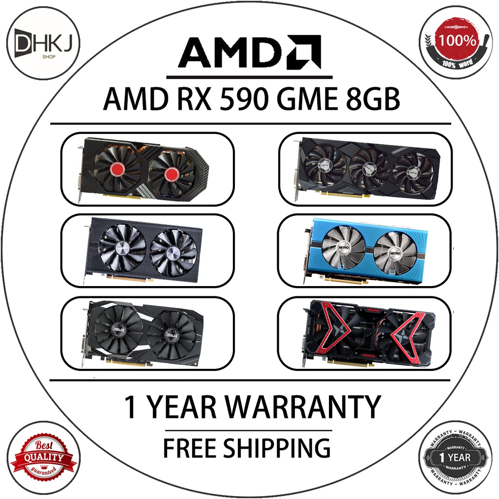 AMD Radeon RX 590 GME 8GB Graphics Cards 2304sp GDDR5 256bit Gaming ...