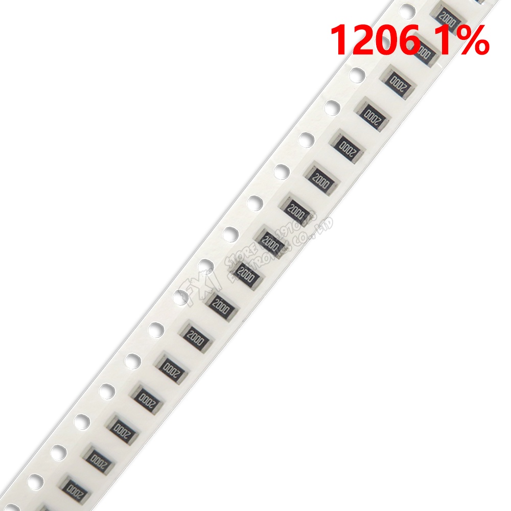 100pcs 1% 1206 SMD resistor 1K~100K 1/4W 1K 2K 3K 4.7K 6.2K 7.5K 10K 15K 20K 30K 47K 62K 75K 91K ...