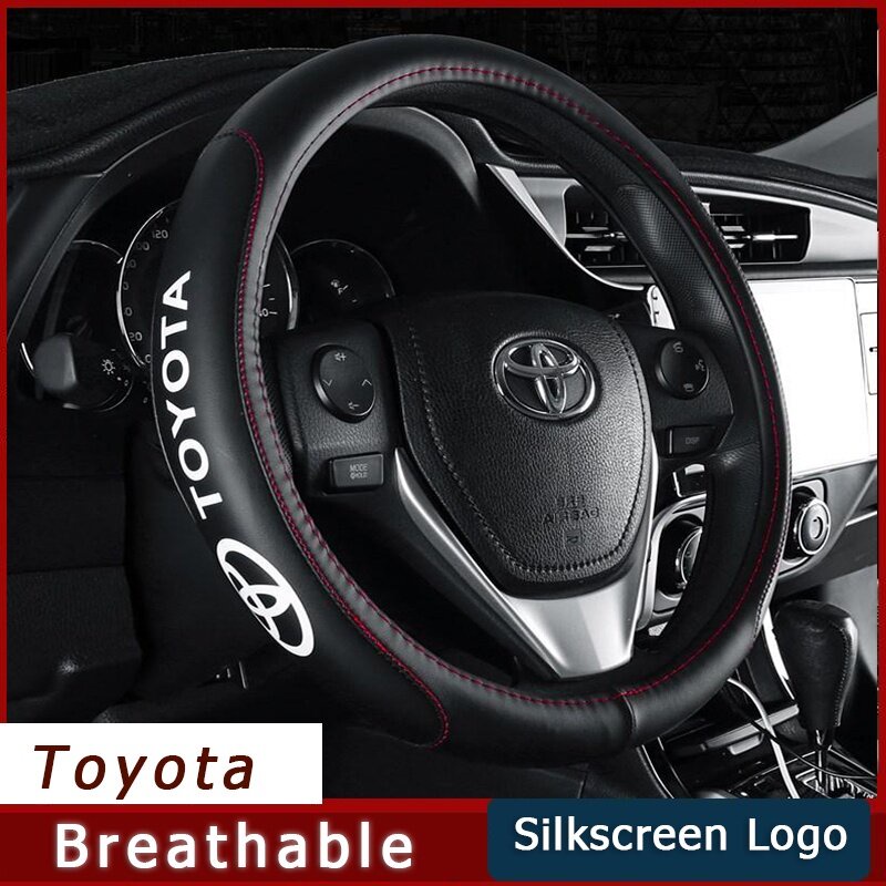 38cm Toyota Leather Steering Wheel Cover For Rush Wigo Vios Innova ...