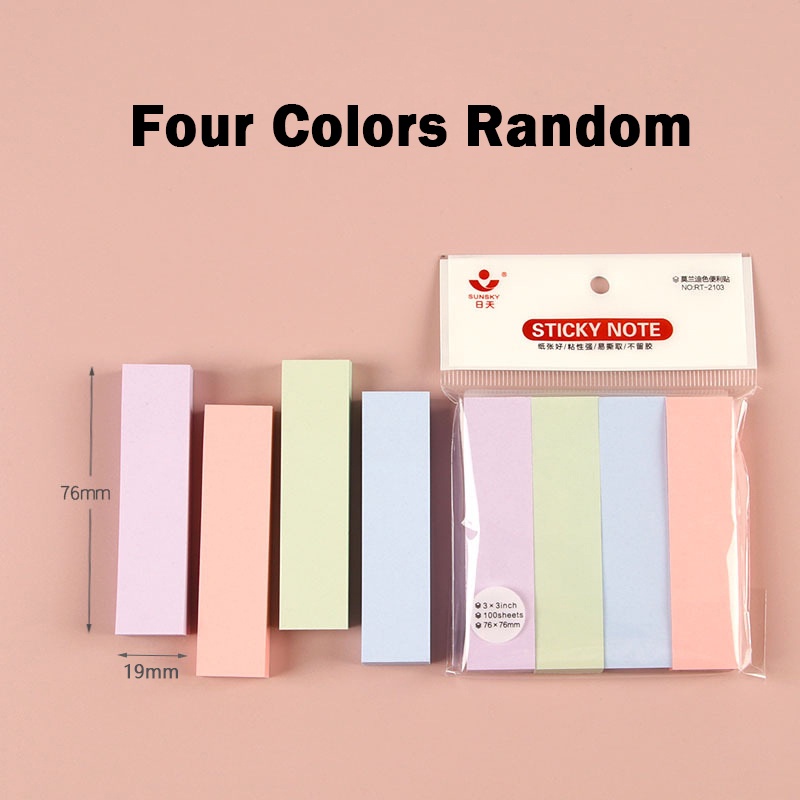 100 Sheets Morandi Color Sticky Note Memo Label Sticker Bookmarks ...
