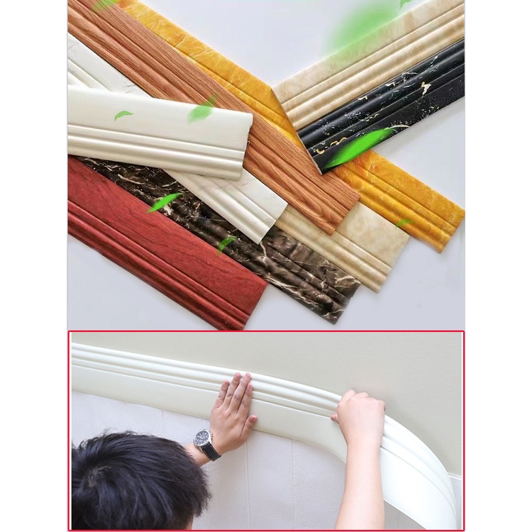 New 9.5CM Wide Flexible Wall Skirting Moulding Trim Self-adhesive ...