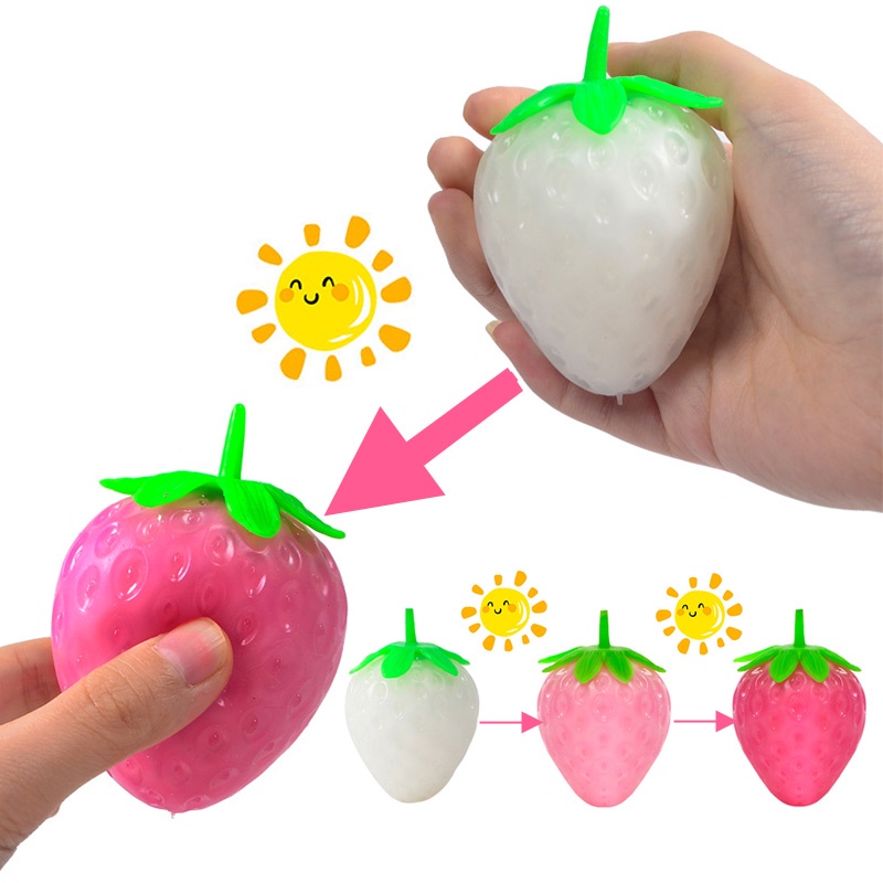 Under The Sun Color-changing Strawberry Squishy Toys Kids Anti Stress ...
