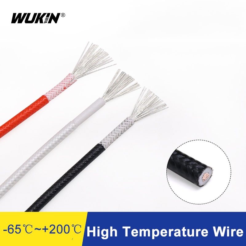 1M Fiber Braided Silicone Rubber Wire Square 0.3 0.5 1 2 4 6mm Insulated Heat-resistant cable ...