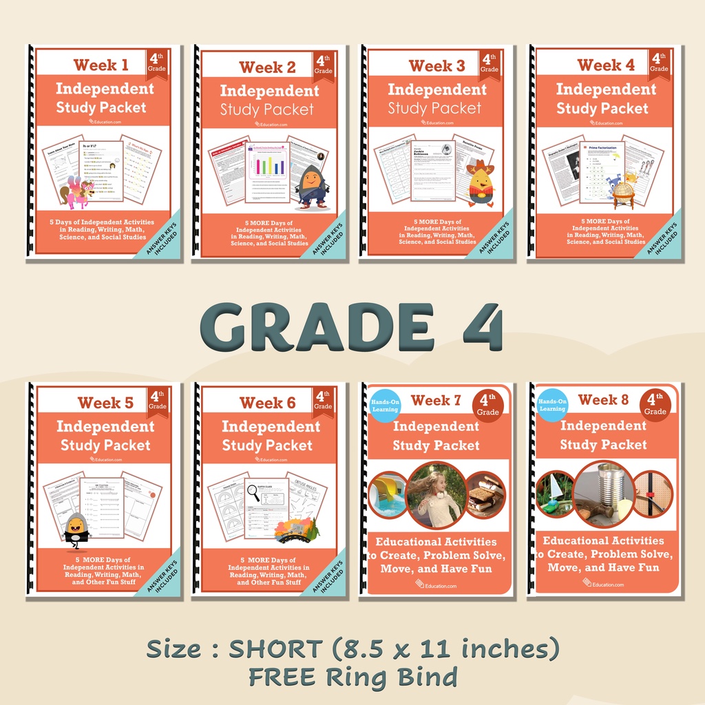 GRADE 4 Independent Study Packet (Worksheets / Workbooks) | Shopee Malaysia