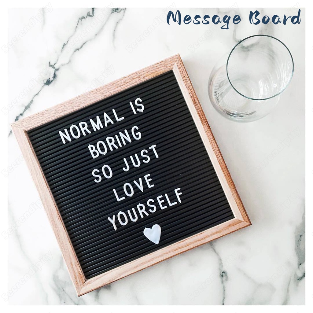 Felt Letter Board Wooden Frame Changeable Symbols Message Boards for ...