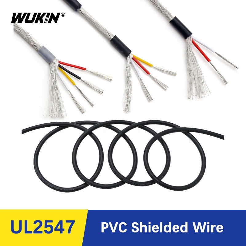 1M Black Shielded Wire Signal Cable 30 28 26 24 22 20 18 AWG Channel ...