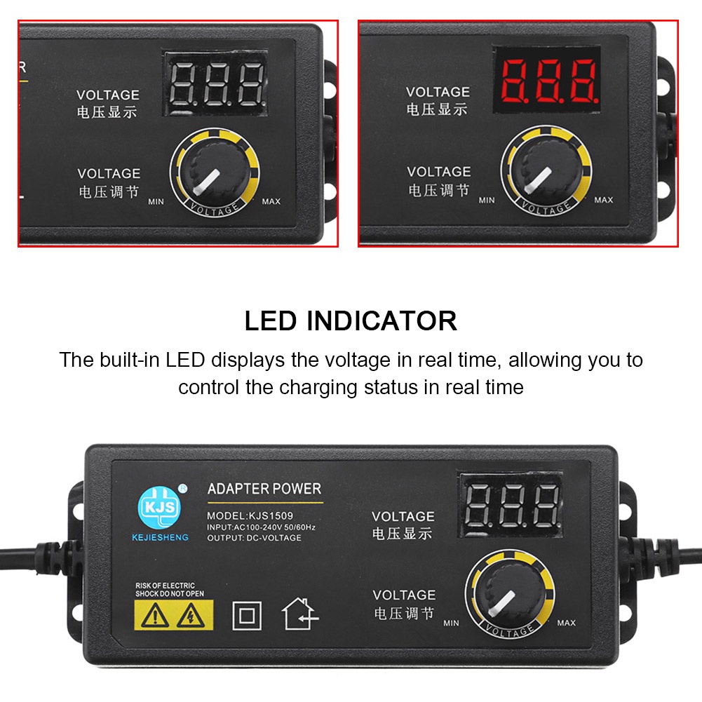 Adjustable ON/OFF Adapter AC DC 3V-24V 2.5A 2A voltage 3V 5V 6V 9V 12V 15V 18V 19V 20V 22V 24V ...