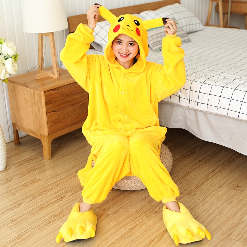 Kigurumi Pikachu Panda Stitch Giraffe Cartoon Animal Cosplay Costume ...