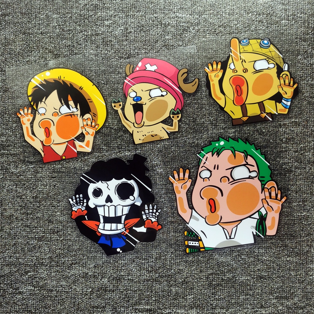 Car Stickers ONE PIECE Anime Luffy Chopper Zoro Nami Robin Sanji Usopp ...