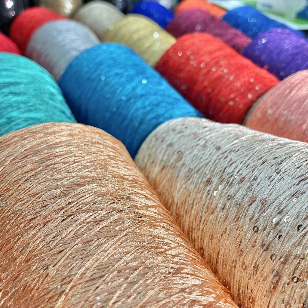 50G Blingbling Sequins Yarn Knitting Yarn Crochet Polyester Yarn for ...
