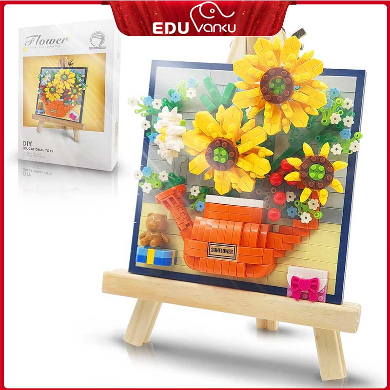3D Art Building Blocks Flower Kit,DIY Blocks Toys for Kids,Sunflower ...