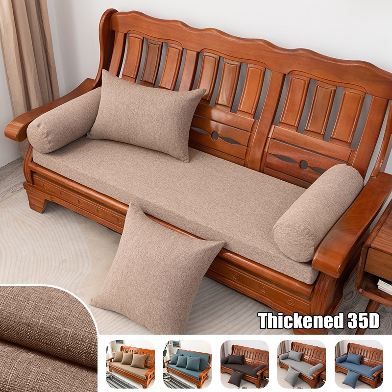 Thick Solid Wood Sofa Cushion Color Mahogany Sponge Three-Person Anti ...