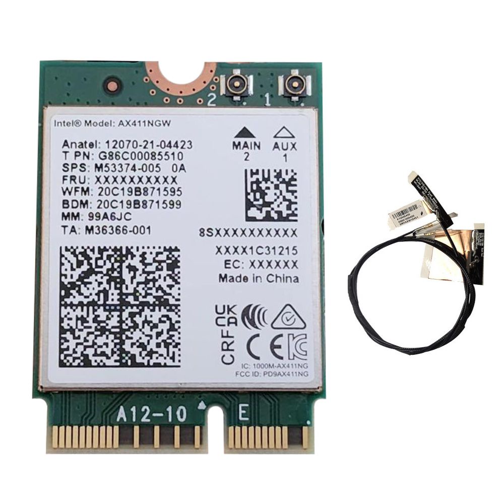 Intel AX411 Wi-Fi 6E Tri-Band M.2 CNVio2 2230 Network Card (w/ internal ...