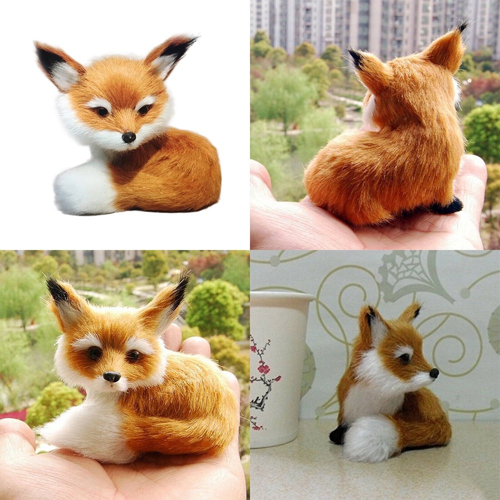 Simulation Animal Foxes Plush Toy Doll Realistic Stuffed Animal Soft ...