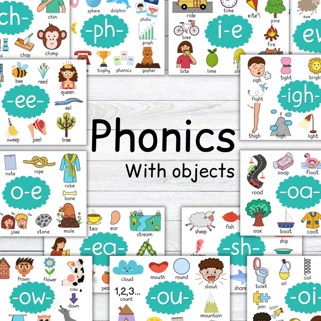 18 educational poster Phonics collection, ABC, Flashcards for ...