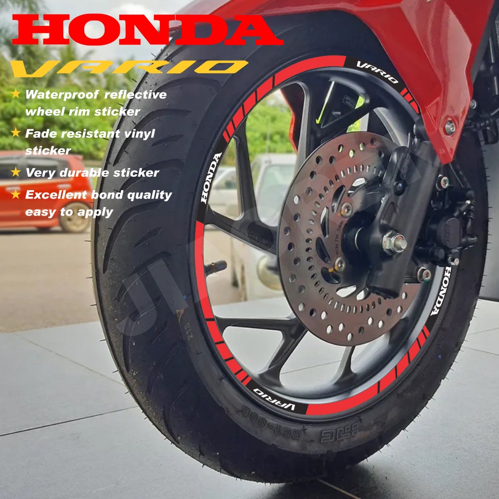 1 Set honda vario wheel rim sticker for motorcycler vario 160 150 front ...