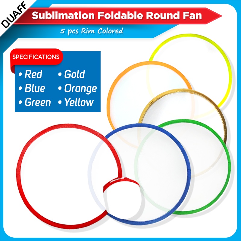(5pcs) Blank Printable Foldable Round Fan Rim Color | Shopee Malaysia