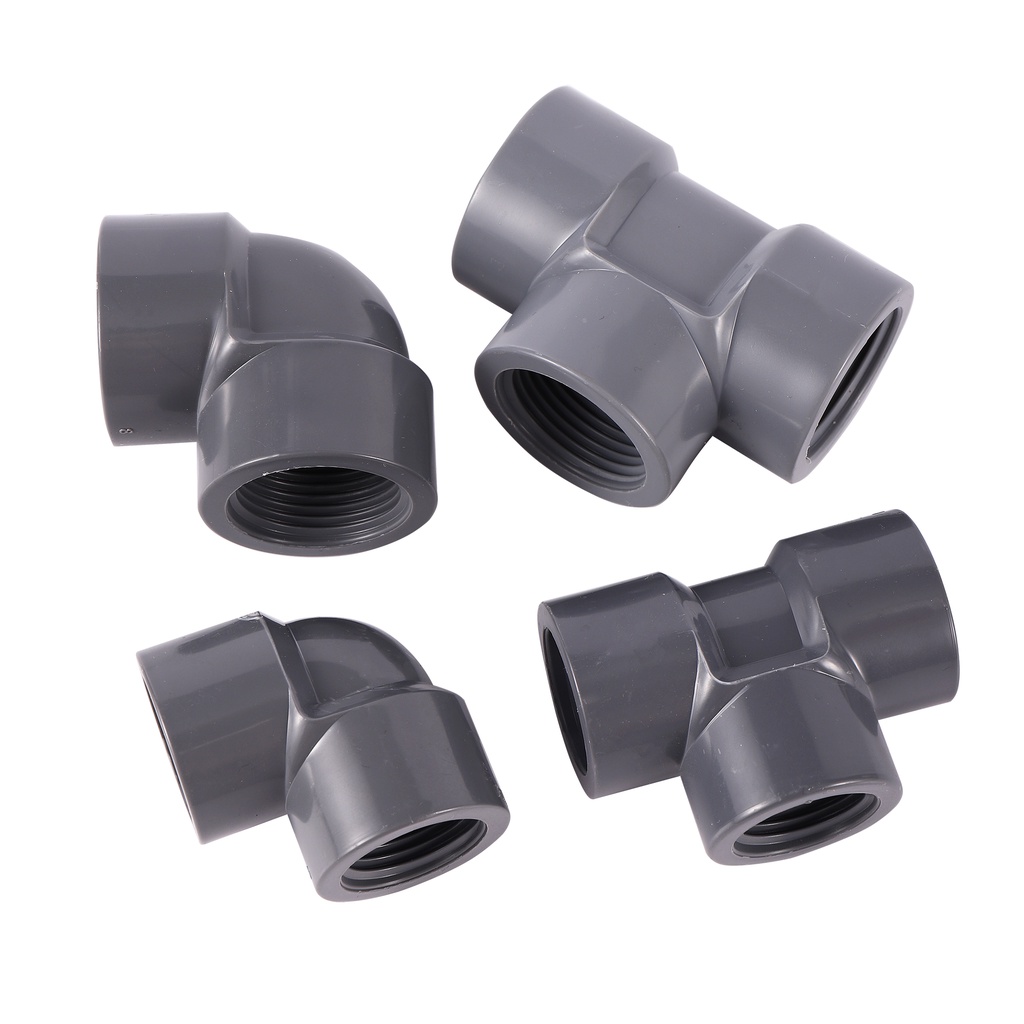 PVC Pipe Connector with 1/2" 3/4" Female Thread Elbow Tee Adapter ...