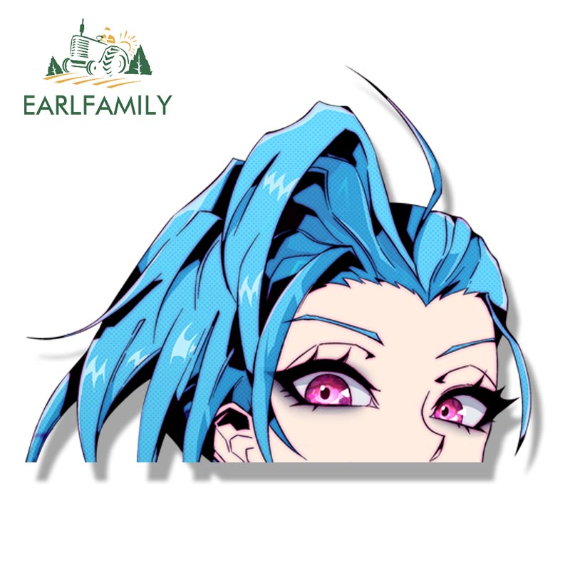 EARLFAMILY Streetwear Jinx Fanart Car Sticker Crazy Girl Slap Decal ...