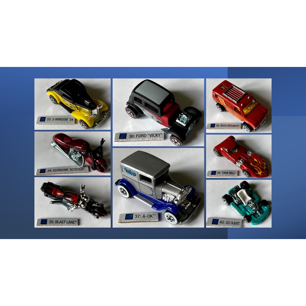 Hot Wheels -Top 40 Since 68 LOOSE -3Window,Scooter,BlastLane,Vicky,A-OK ...