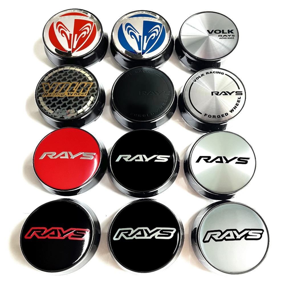 4pcs 67MM Rays Car center caps wheel cap Black High Style VOLK RACING ...