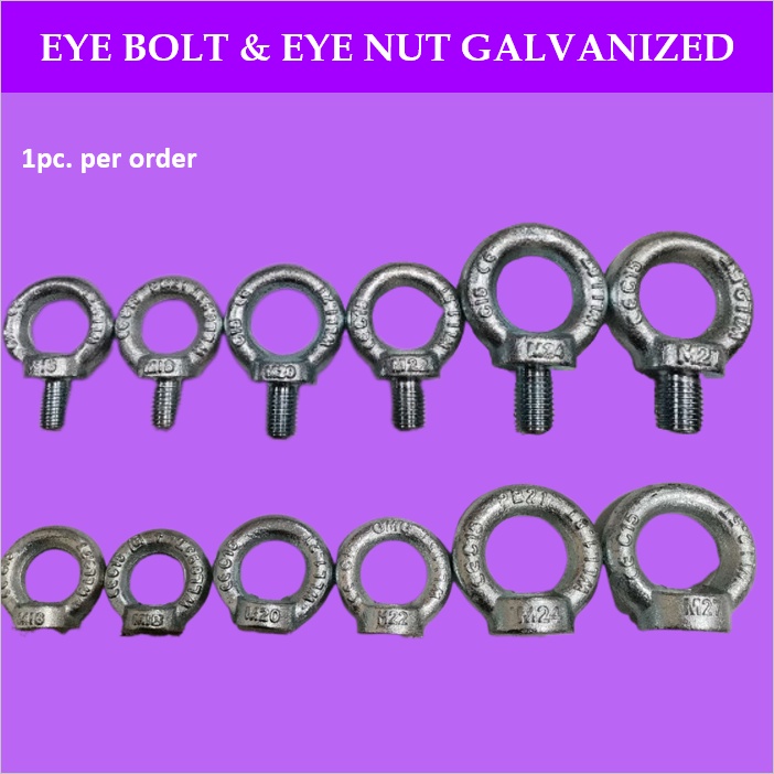 Mago 6mm-27mm Galvanized Steel Eye Bolt & Eye Nut Fastener Nut-Bolts ...