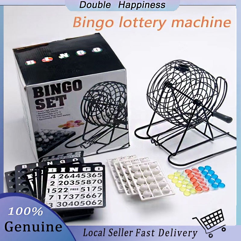 Bingo Lottery Machine Bingo Set with Bingo Cage Bingo Cards Bingo Balls ...
