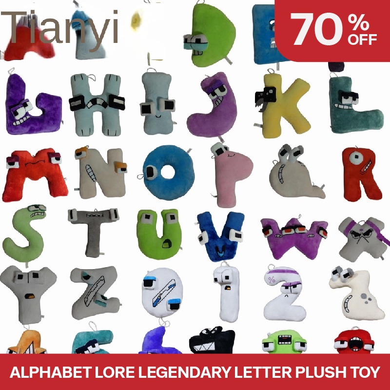 70%off 30cm Alphabet Lore Legendary Letter Plush Toy Throw Pillow ...