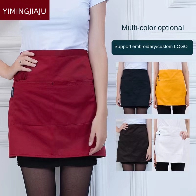 Ready Stock Spot half apron black chef apron kitchen dessert shop ...