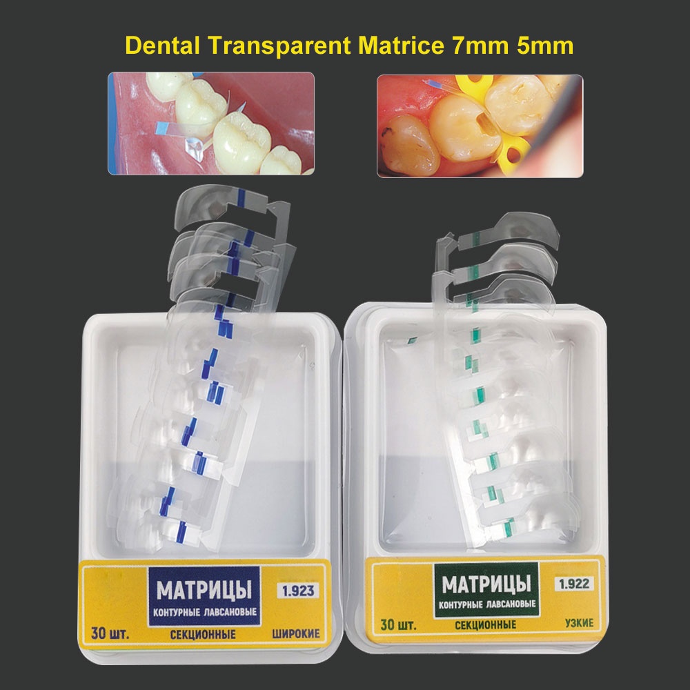 30 Pcs Dental Transparent Sectional Contoured Matrices Matrix ...