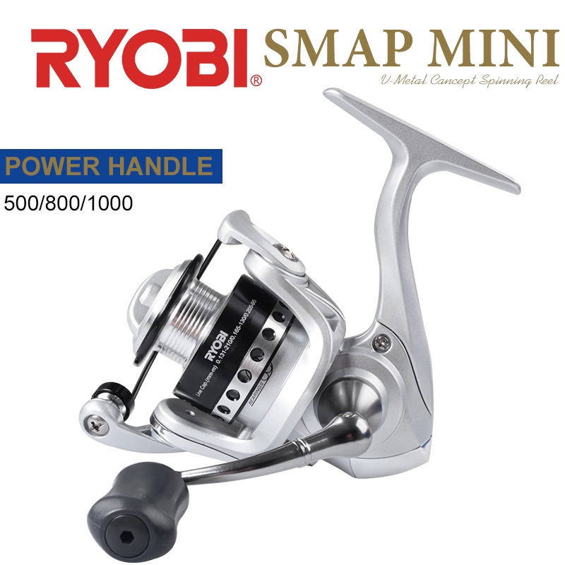 RYOBI SMAP MINI 500 800 1000 Fishing Wheel Spinning Reel 3+1BB gear ratio 5.2:1 max drag 3kg ...