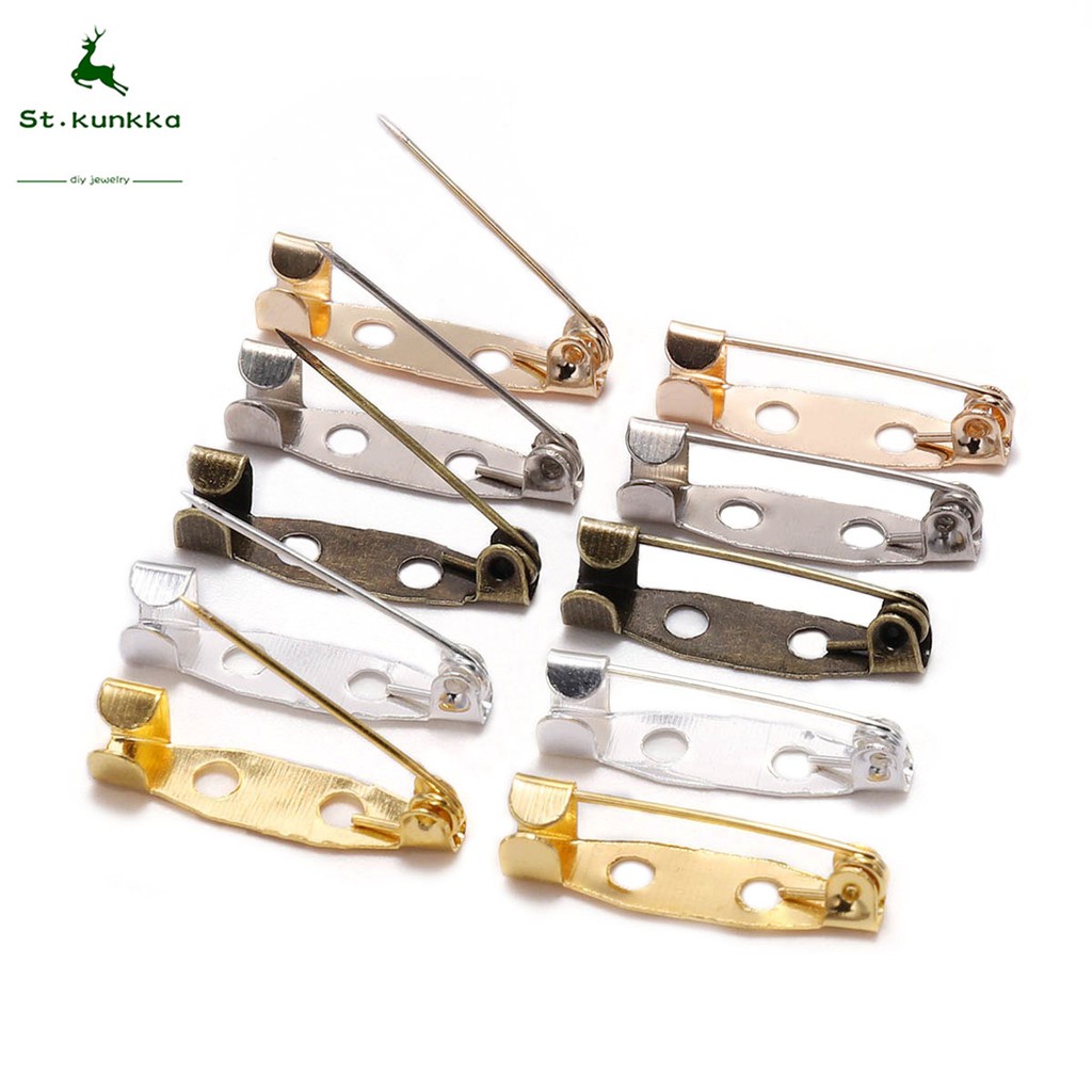 50pcs DIY Brooch Findings, Blank Pin Bases for Custom Badge & Jewelry ...
