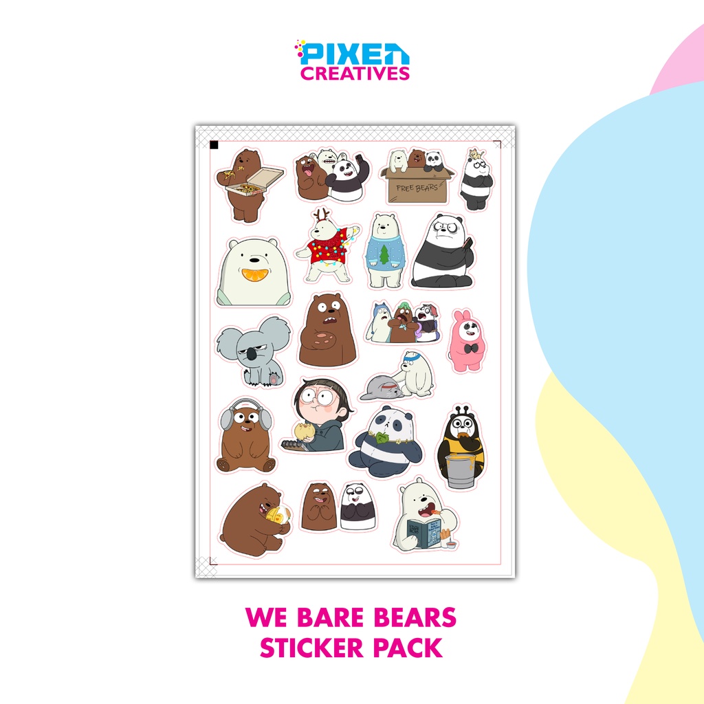 We Bare Bears Sticker Pack Vinyl Laminated | Shopee Malaysia