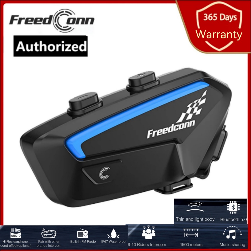 Freedconn FX Motorcycle Helmet Intercom 10 Riders 1500M Bluetooth 5.0 ...