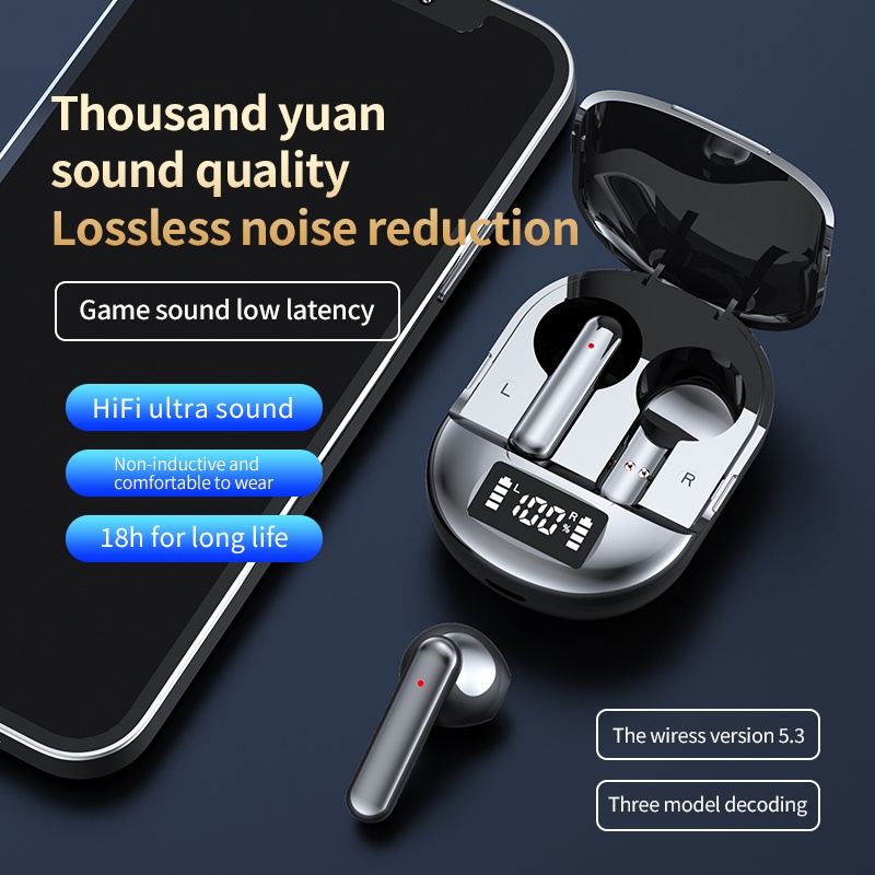 K40 TWS Wireless Bluetooth5.3 Earphones Digital Display Noise ...