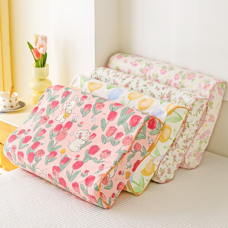2023 New Flower Series 100% Cotton Embedded Rope Latex Pillowcase With ...