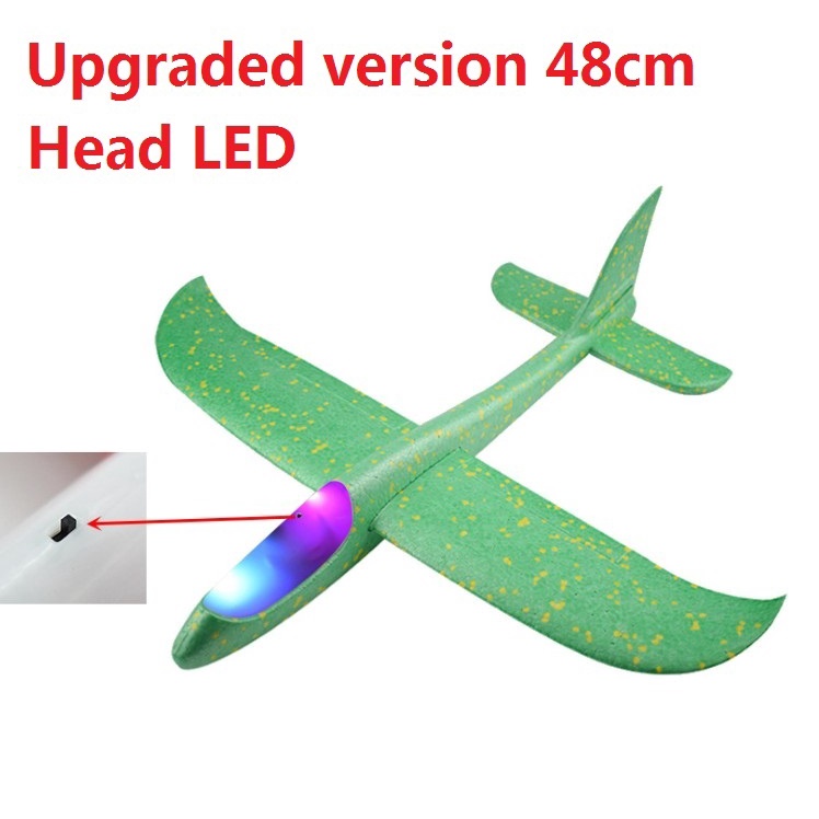 Random Color 50-100cm LED DIY Kids Planes Toys Hand Throw Flying Glider ...