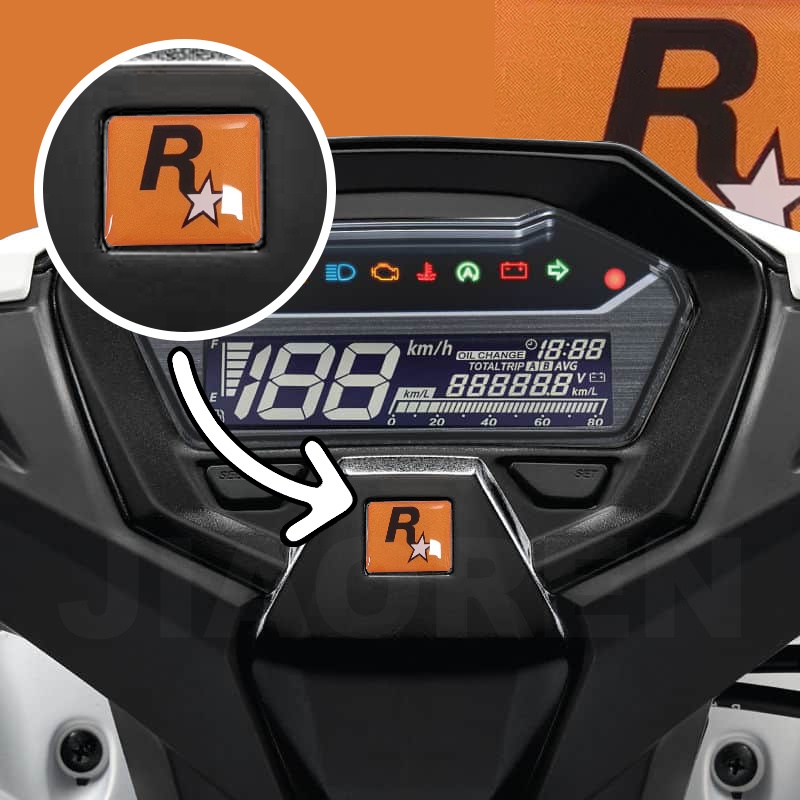 Rockstar Games Logo Resin Sticker for honda motorcycle speedometer ...