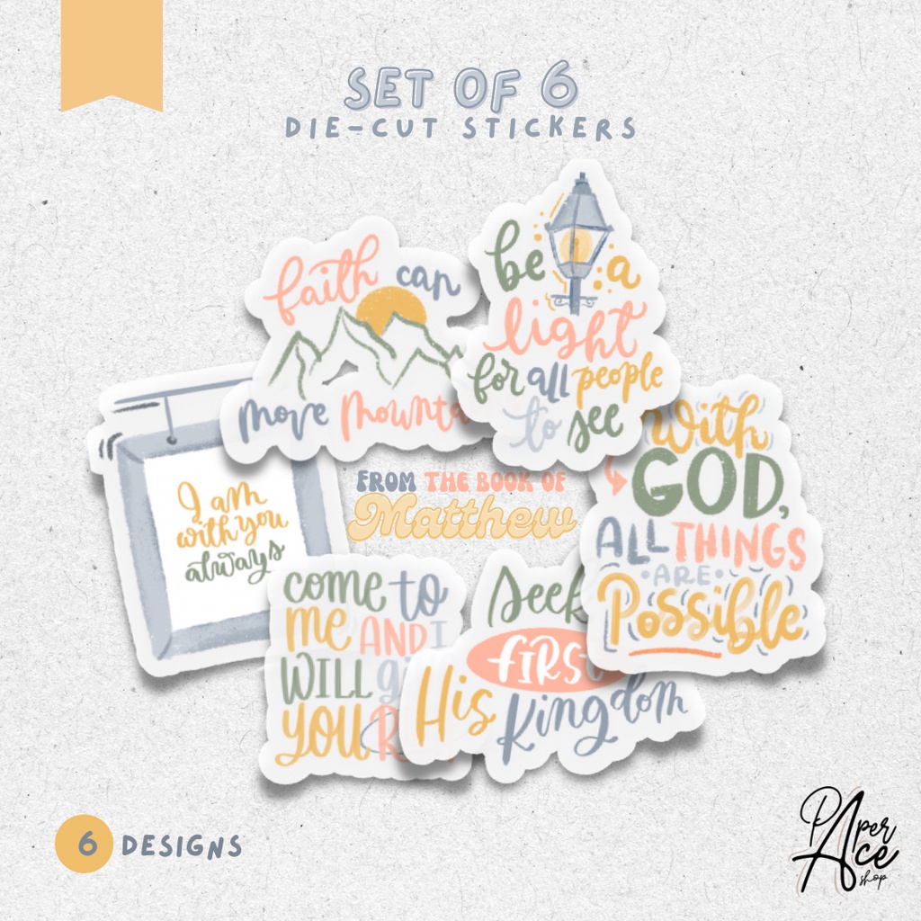 6 pcs. Stickers | From the Book of Matthew | DC015 | bible journaling ...