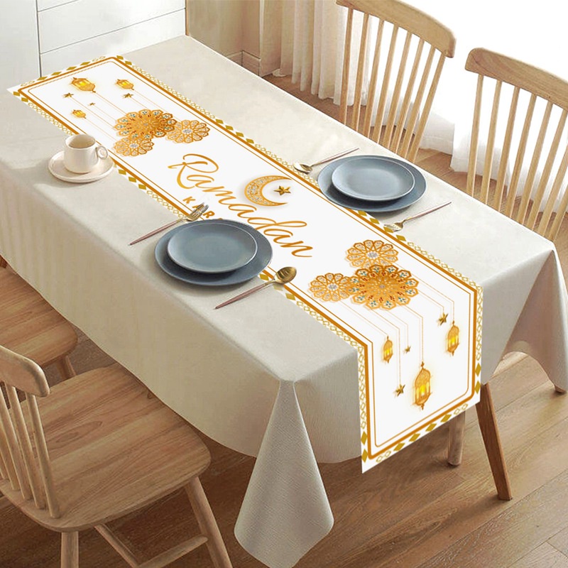 180×35CM Ramadan Decoration Table Runner hari raya EID Mubarak Decor ...