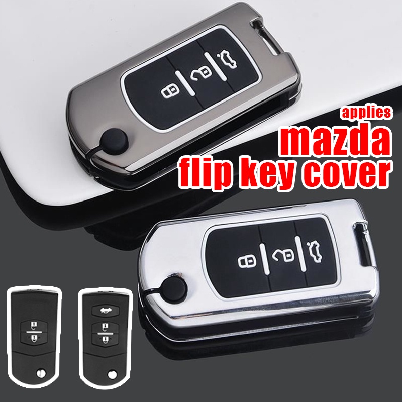 applies Mazda folds car key metal silicone protective case 2/3button ...
