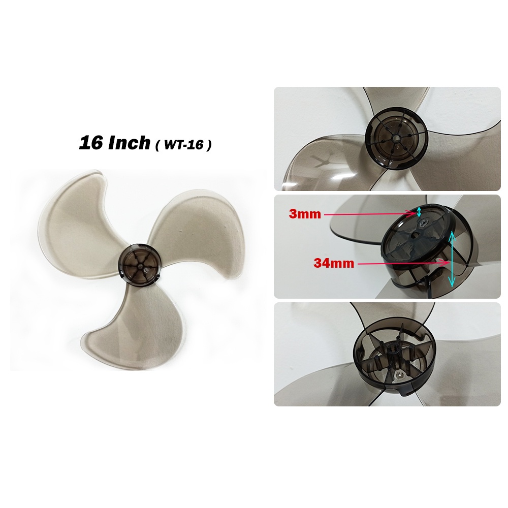 UNIVERSAL MULTI FAN BLADE 12 INCHES or 16 INCHES KIPAS BILAH SUITABLE ...