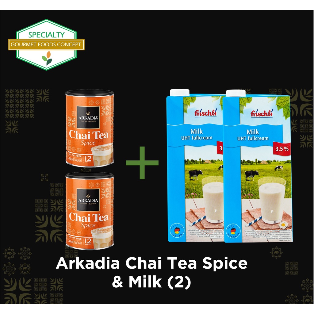 ARKADIA CHAI TEA SPICE 240G x2 & FRISCHLI MILK 1L x2 | Shopee Malaysia