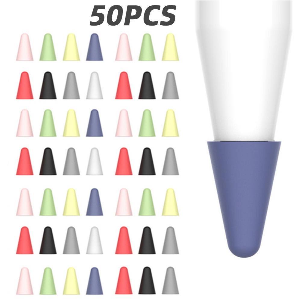 50pcs Silicone Mute Nib Cover For Ipad Pencil 1 2 Stylus Pen Nib ...