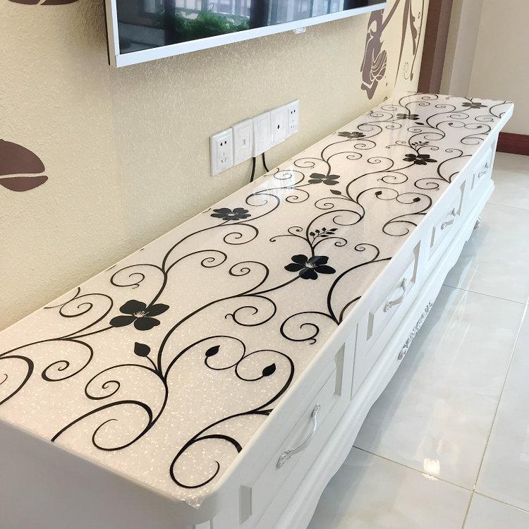 Waterproof And Oil-Proof Wash-Free Pvc Tv Cabinet Tablecloth Crystal ...