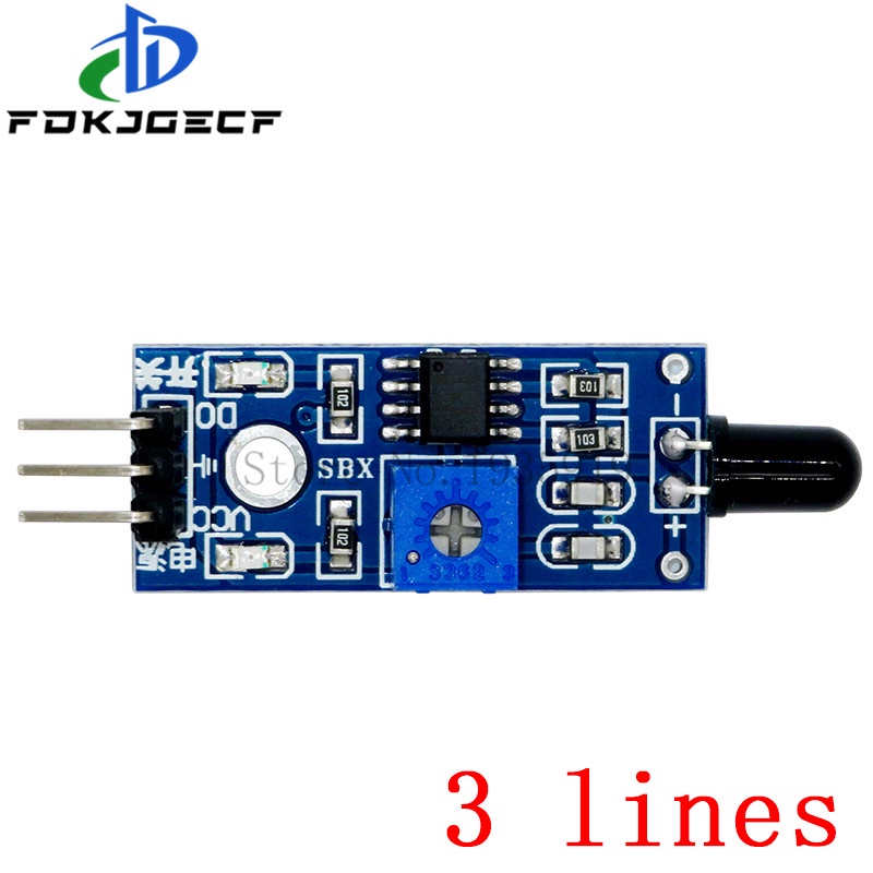 LM393 3 Pin / 4 Pin IR Flame Detection Sensor Module Fire Detector ...