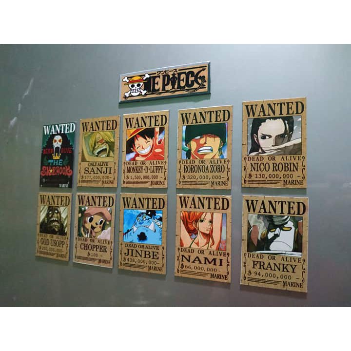 ๑updated wanted poster strawhat pirate set magnets | Shopee Malaysia
