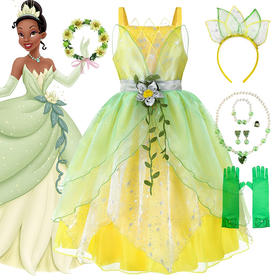 LXAA Tiana Cosplay Costume The Princess And The Frog Anime Movie Role ...