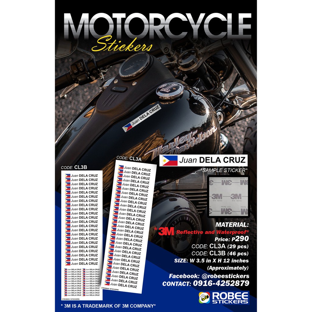 Motorcycle Decals Personalized Reflectorized/3M | Shopee Malaysia