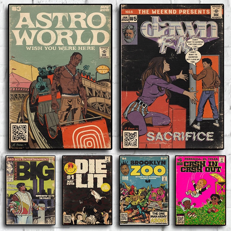 Weeknd Comic Poster Aesthetic Nwa Travis Scott Big Music Album Hip Hop ...